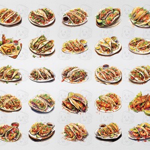 Watercolor Tacos, 28 Mexican Cuisine, Food Culture Culinary Eating ...