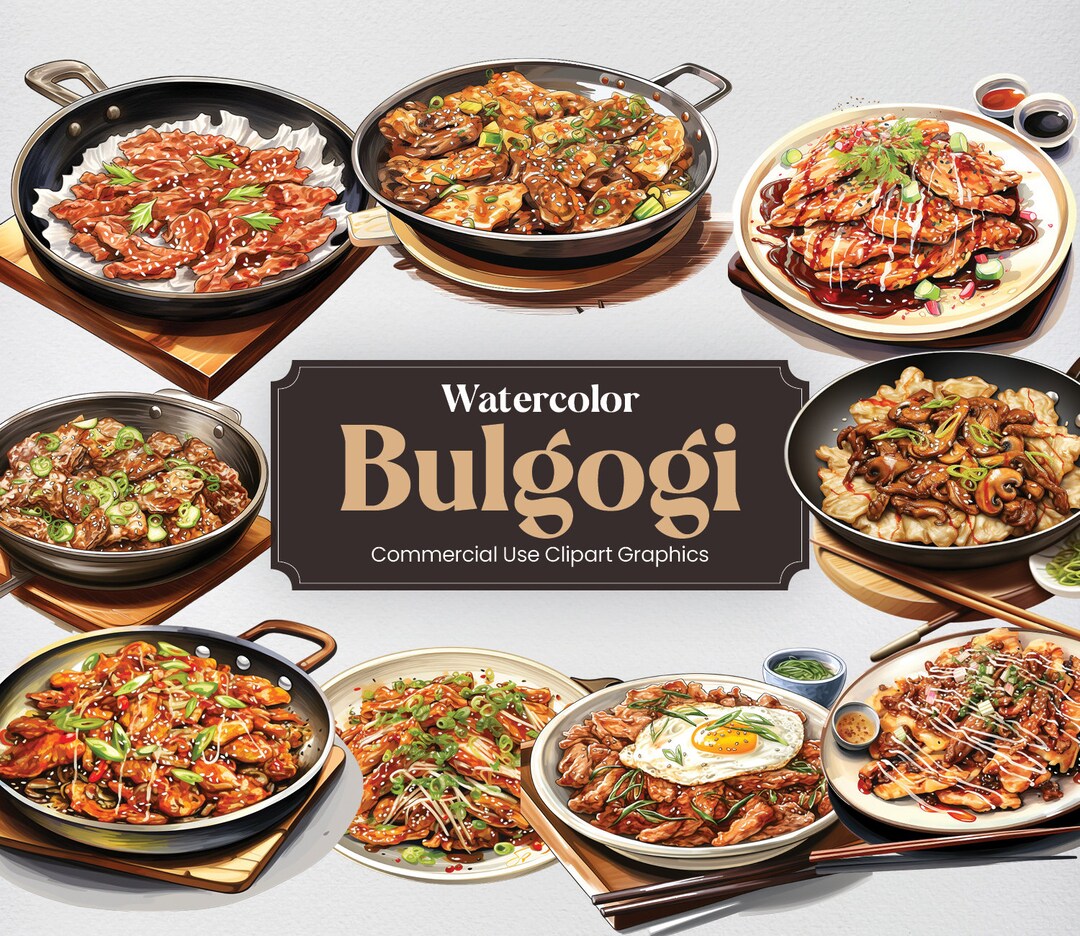 Watercolor Bulgogi, 28 Korean Cuisine, Food Culture Culinary Eating ...
