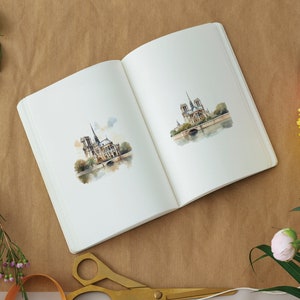 Watercolor Paris, 25 Parisian Landmarks, Travel Vacation Holiday ...