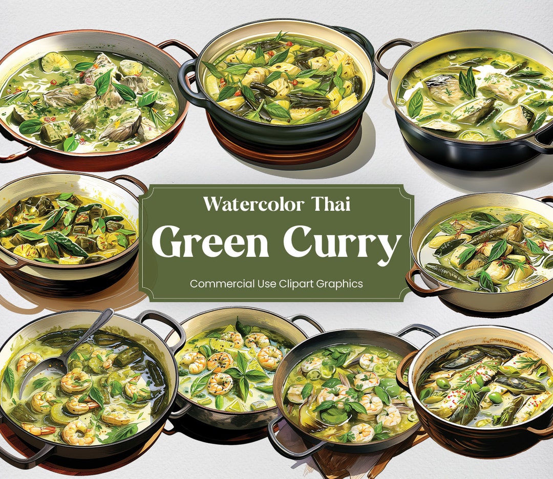 Watercolor Green Curry, 28 Thai Cuisine, Food Culture Culinary Eating ...