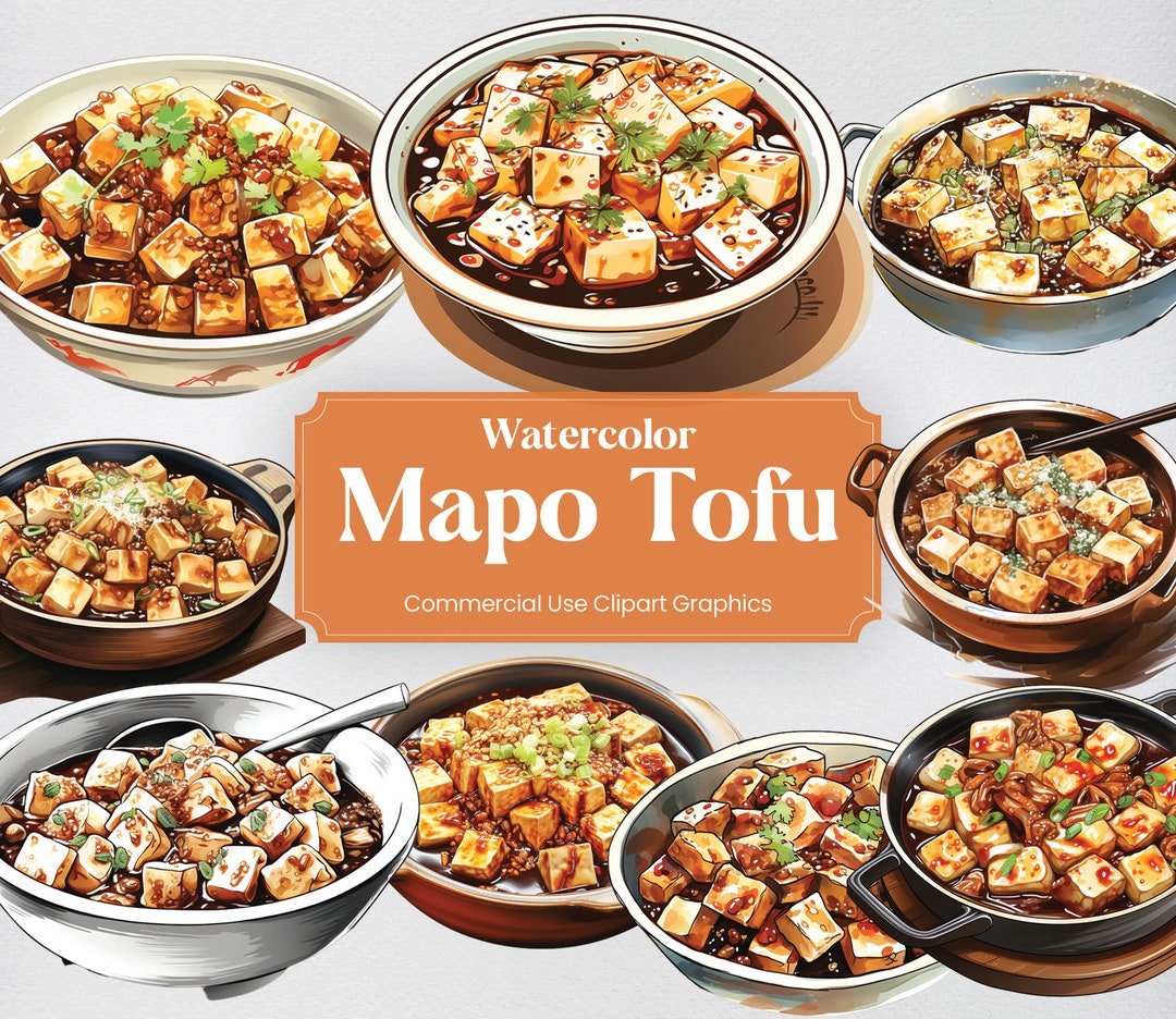 Watercolor Mapo Tofu, 28 Chinese Cuisine, Food Culture Culinary Eating ...