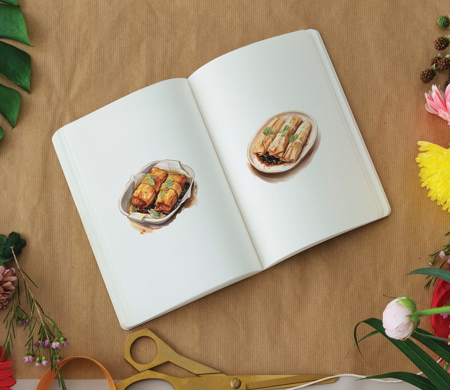 Watercolor Tamales, 27 Mexican Cuisine, Food Culture Culinary Eating ...