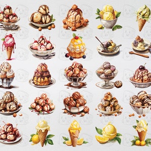 Watercolor Gelato, 55 Italian Cuisine, Food Culture Culinary Eating ...