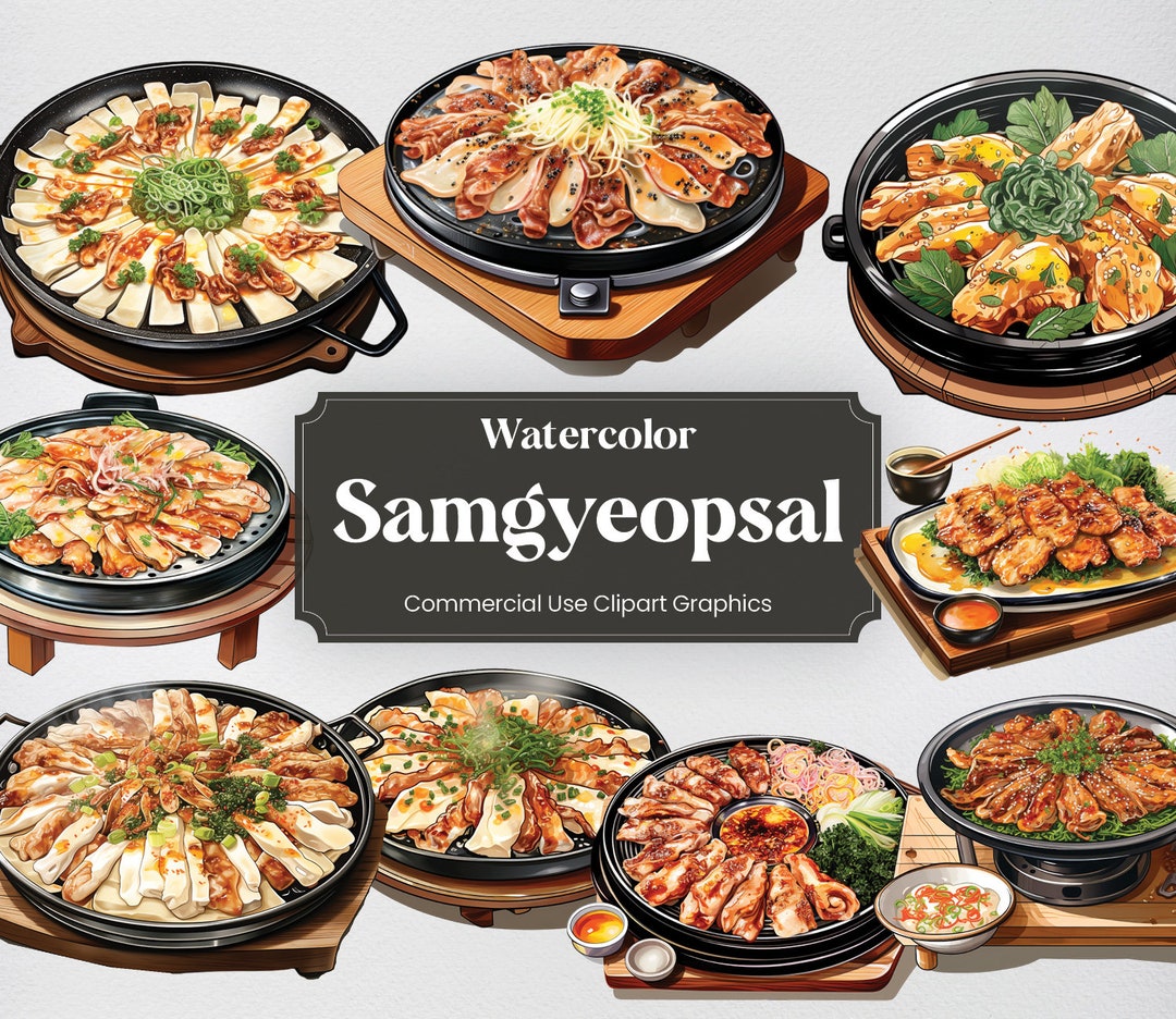 Watercolor Samgyeopsal, 31 South Korean Cuisine, Food Culture Culinary ...