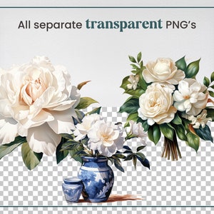 Watercolor Gardenia, 20+ Gardenias, Flowers Plants Spring Floral ...