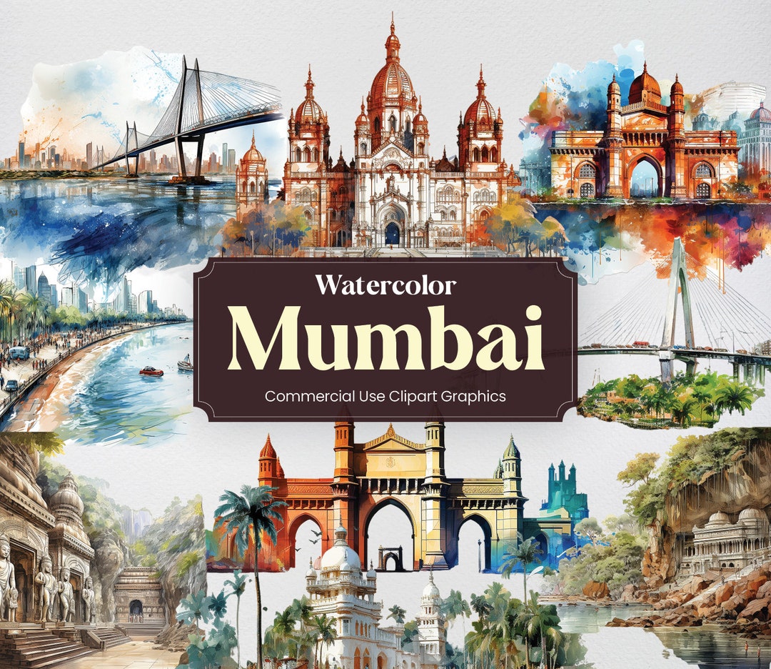 Watercolor Mumbai, 28 Mumbaikar Landmarks, Travel Vacation Holiday ...