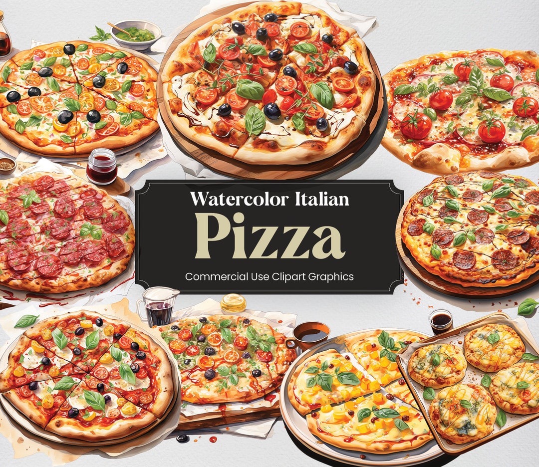 Watercolor Pizza, 28 Italian Cuisine, Food Culture Culinary Eating ...