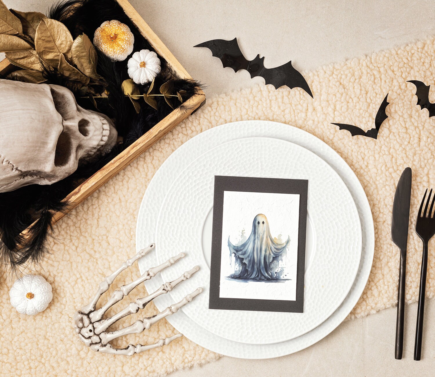 Watercolor Halloween Ghost, 12 Spooky Clipart, Scary H'ween Digital ...