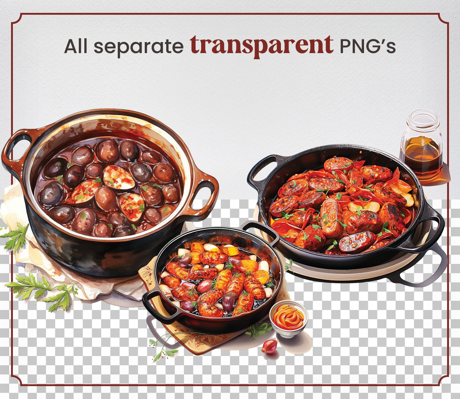 Watercolor Fabada Asturiana, 31 Spanish Cuisine, Food Culture Culinary ...