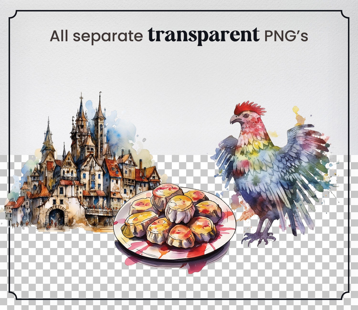 Watercolor Poland, 29 Polish Landmarks, Travel Vacation Holiday Digital ...