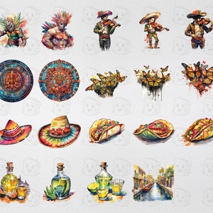 Watercolor Mexico, 39 Mexican Landmarks, Travel Vacation Holiday ...