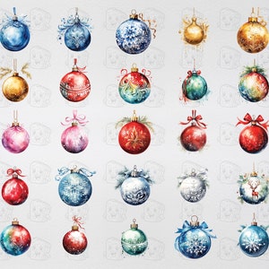 Watercolor Christmas Ornament, 40 Christmas Decoration, Advent Nativity ...