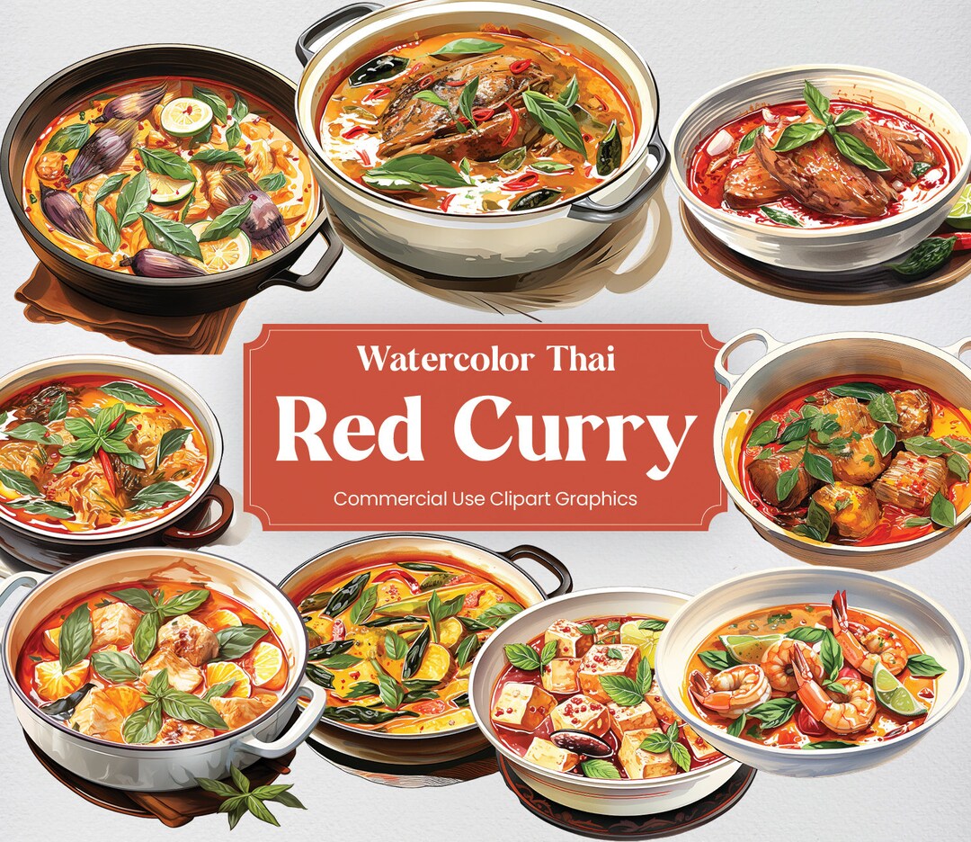 Watercolor Red Curry, 28 Thai Cuisine, Food Culture Culinary Eating ...