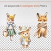 Watercolor Fox in Dress, 25 Cute Foxes in Clothes Clipart, Digital ...