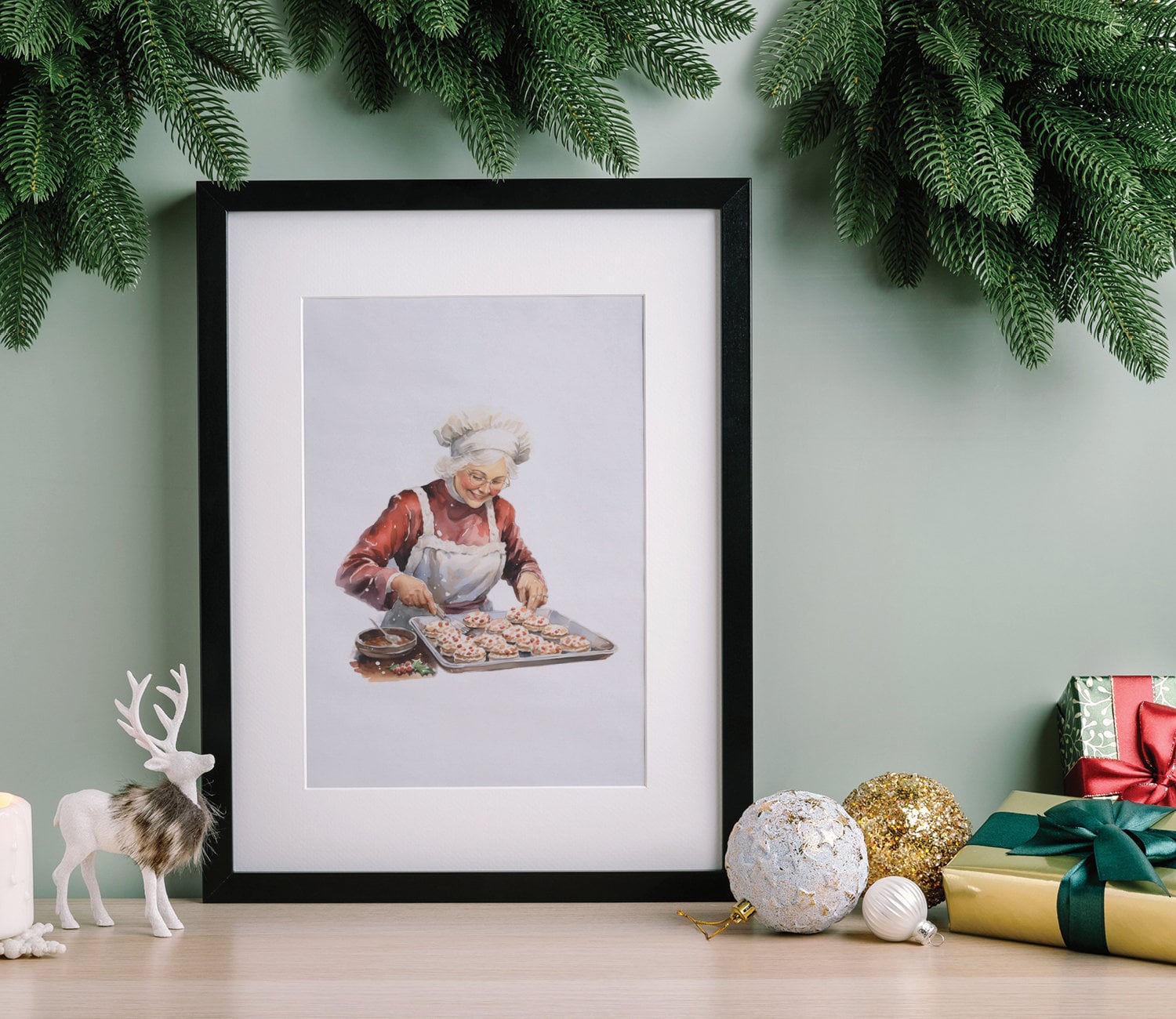 Watercolor Christmas Mrs. Claus, 12 Festivities Clipart, Advent ...