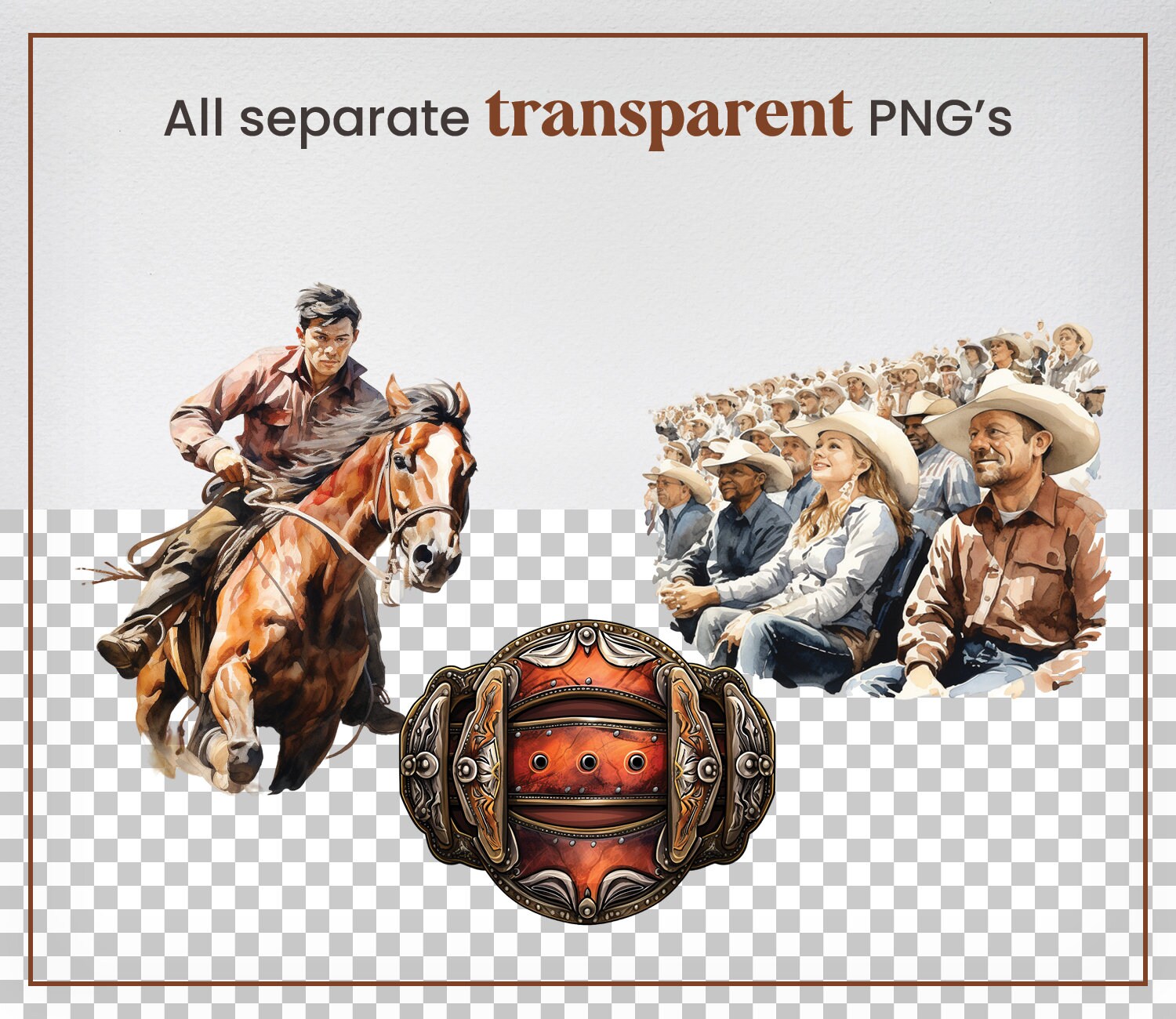 Watercolor Rodeo Show, 135 Ultimate Equestrian Clipart Bundle, Horse ...