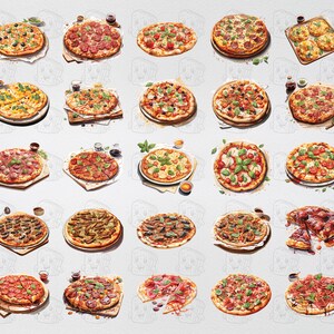 Watercolor Pizza, 28 Italian Cuisine, Food Culture Culinary Eating ...