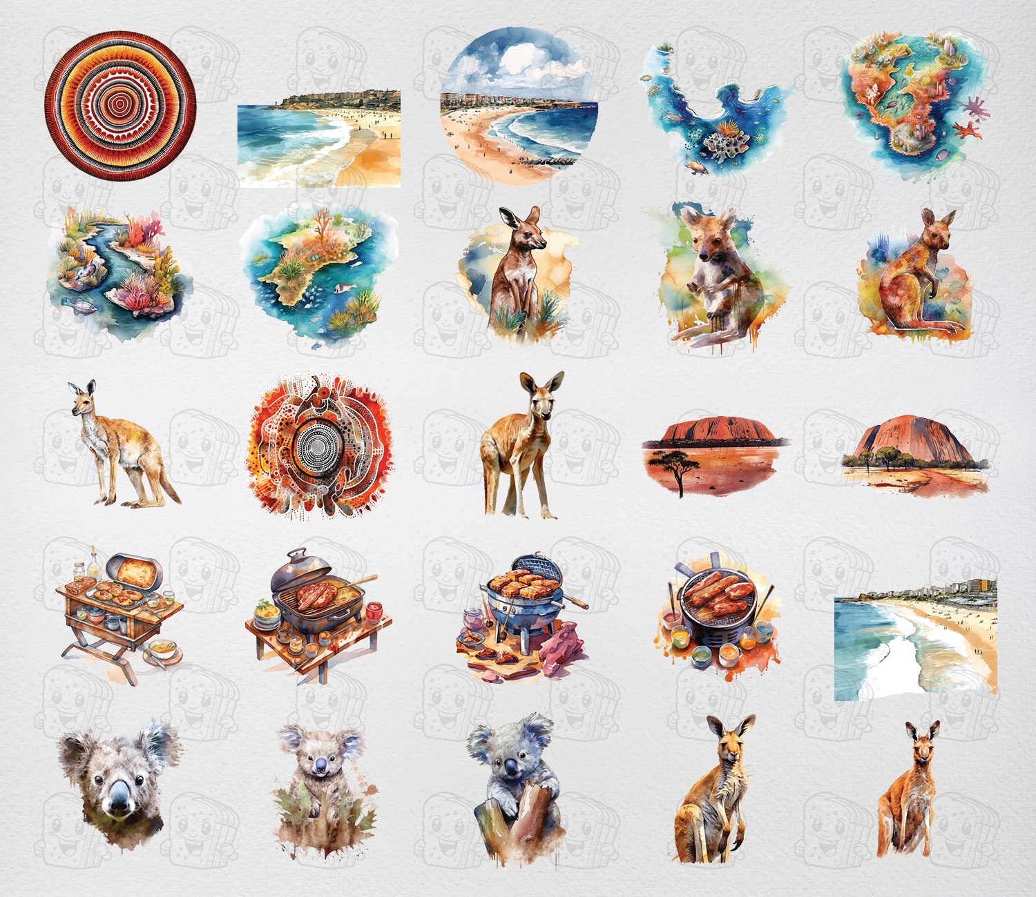 Watercolor Australia 34 Australian Landmarks Vacation - Etsy Australia