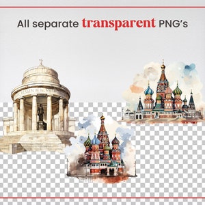 Watercolor Moscow, 27 Muscovite Landmarks, Travel Vacation Holiday ...