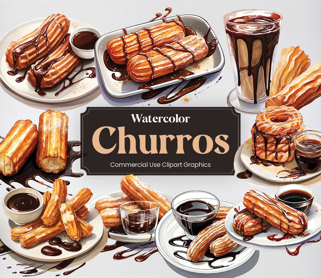 Watercolor Churros, 32 Spanish Cuisine, Food Culture Culinary Eating ...