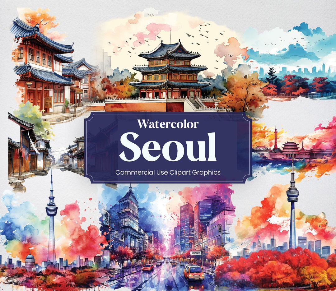 Watercolor Seoul, 20 Seoulite Landmarks, Travel Vacation Holiday ...