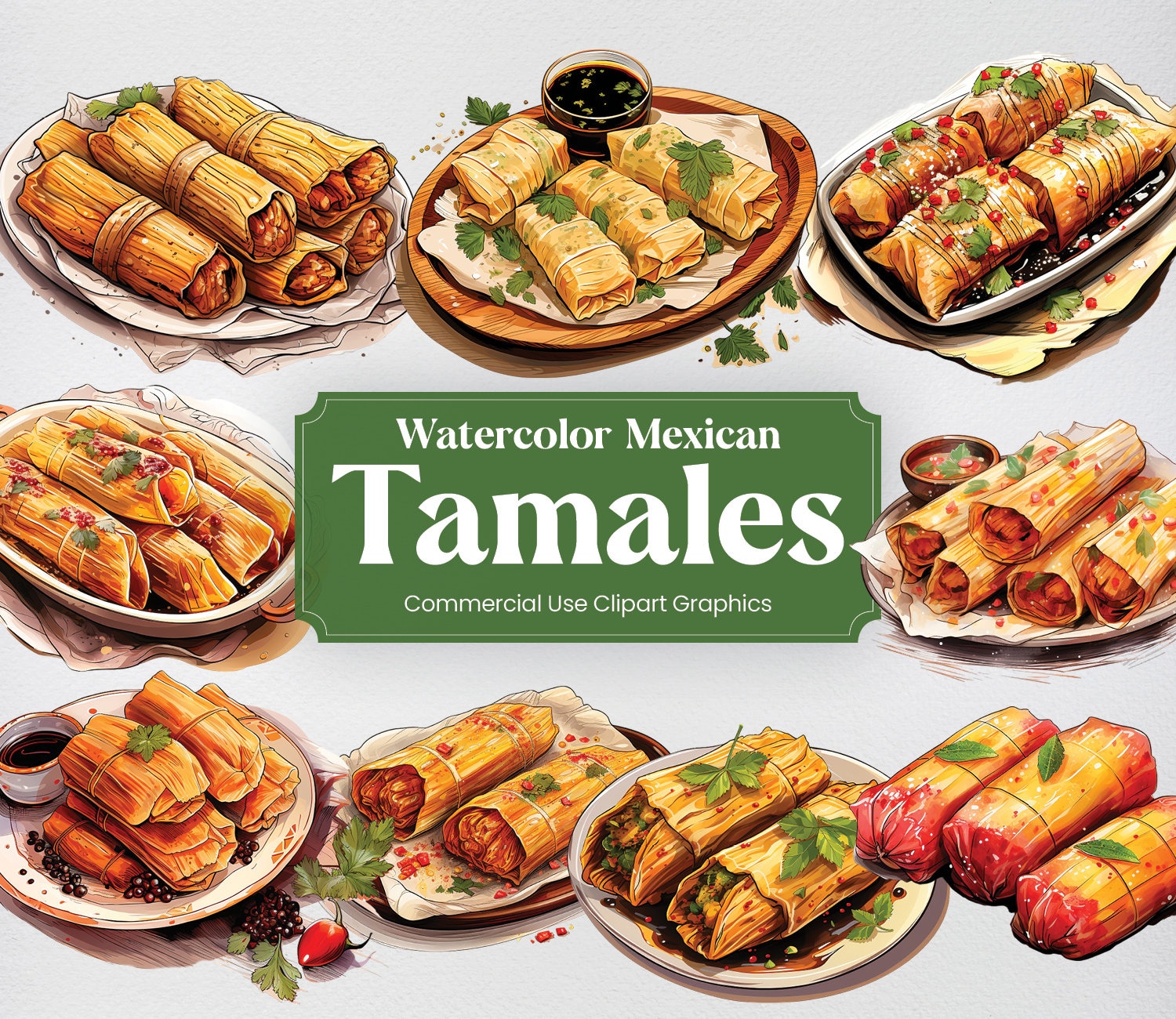 Watercolor Tamales, 27 Mexican Cuisine, Food Culture Culinary Eating ...
