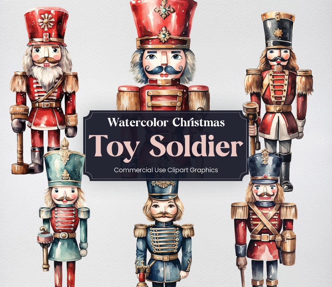 Watercolor Christmas Toy Soldier, 6 Nutcracker Clipart, Advent Nativity ...