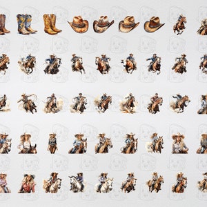 Watercolor Rodeo Show, 135 Ultimate Equestrian Clipart Bundle, Horse ...