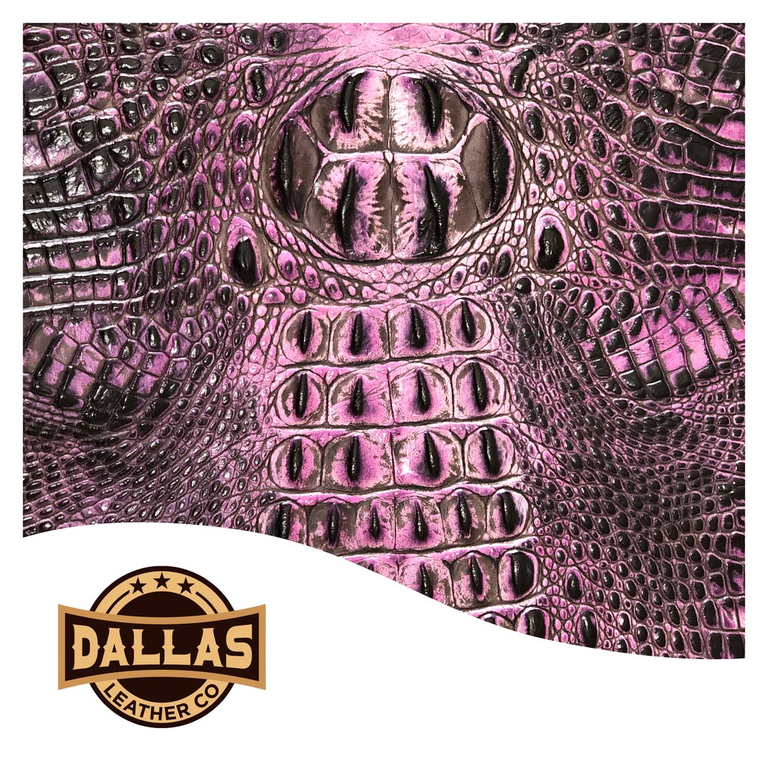 Embossed Leather Cuts | Alligator Deep Purple | Pre-cut Sheets Select ...