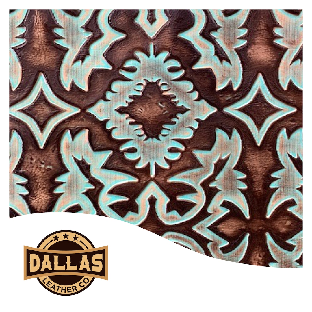 Embossed Leather Cuts | Laredo Brown Turquoise | Pre-cut Sheets | Dlco ...