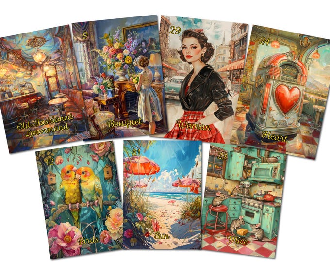 Old-fashioned Lenormand 49 Cards - 74 X 105 Mm - 400grams. Lenormand ...
