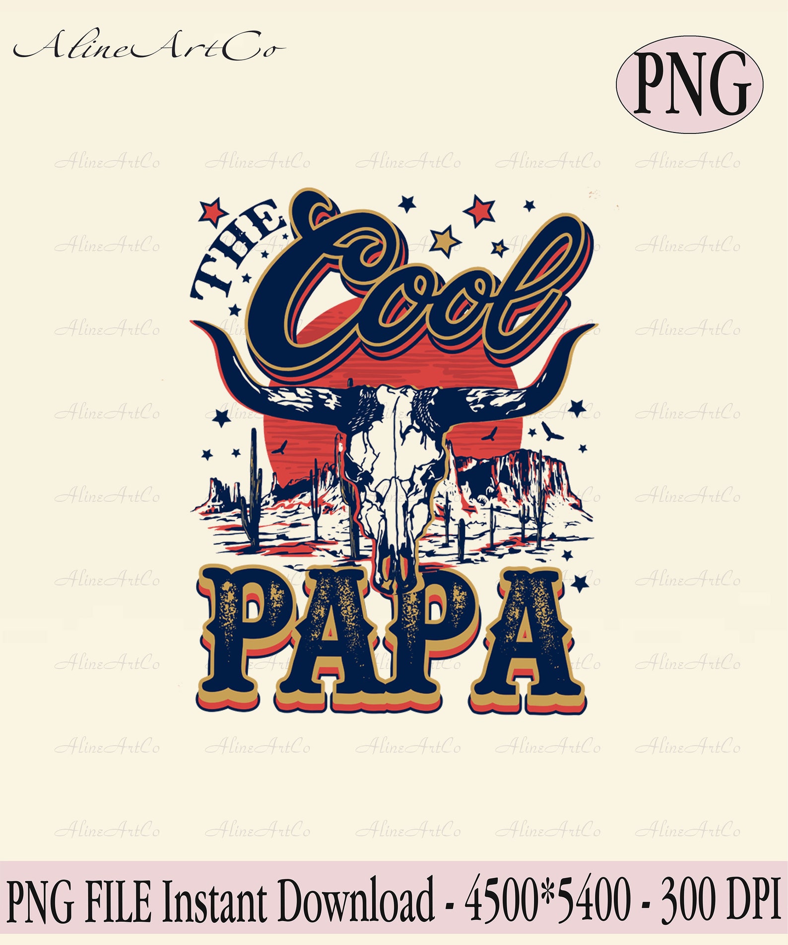 The Cool Papa Png Western the Cool Papa Western Papa - Etsy Canada