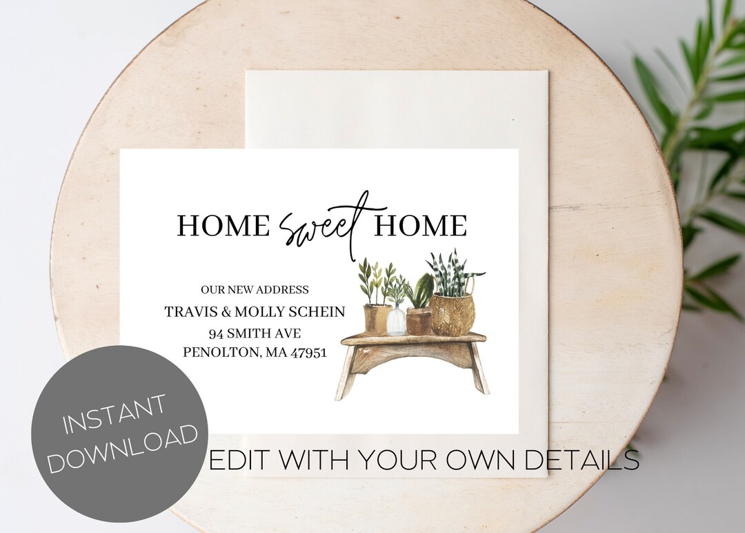 Moving Announcement Digital Download, New House Announcement, Home ...