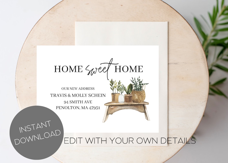 Moving Announcement Digital Download, New House Announcement, Home ...