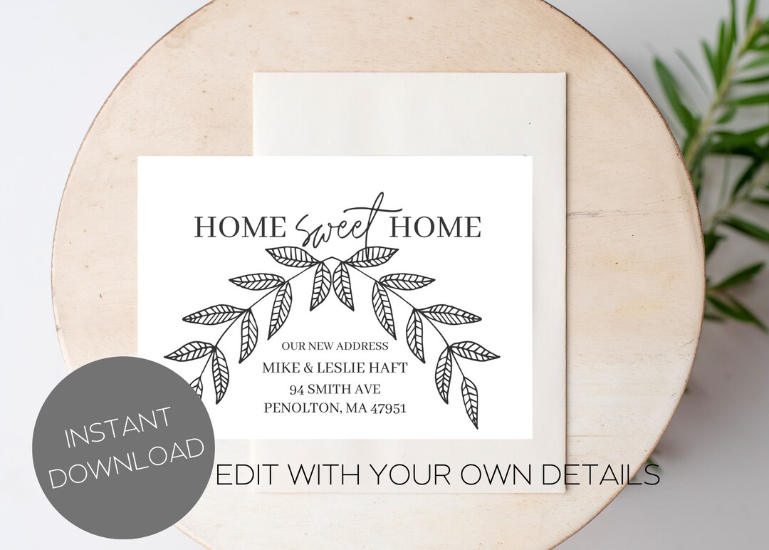 Moving Announcement Digital Download, New House Announcement, Home ...