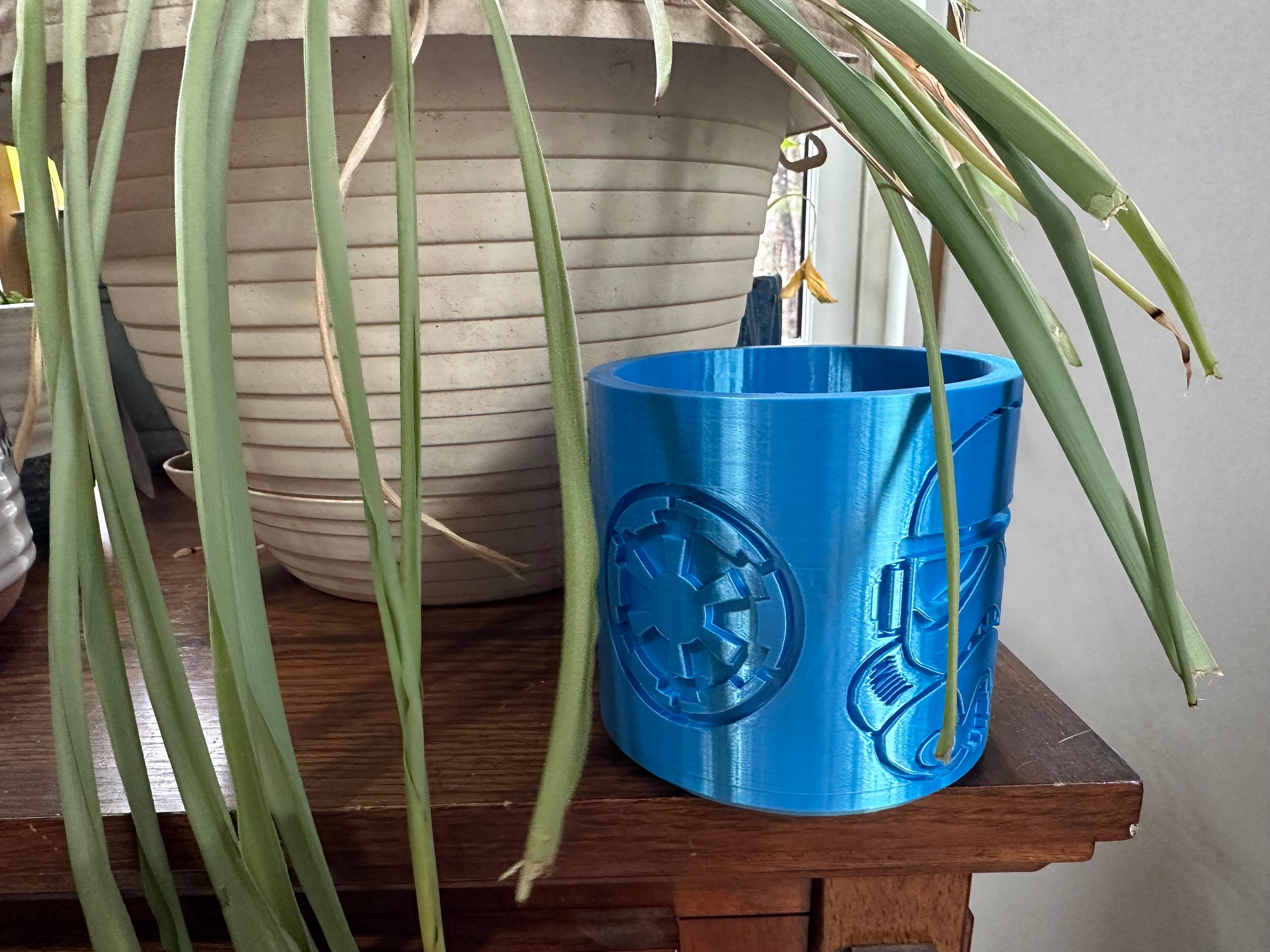 Star Wars Imperial Plant Pot, 3d Printed With Flowers. Small Plants ...
