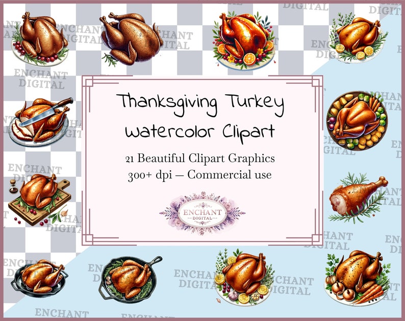 Thanksgiving Dishes Clipart Bundle - 110+ Watercolor Mashed Potatoes ...