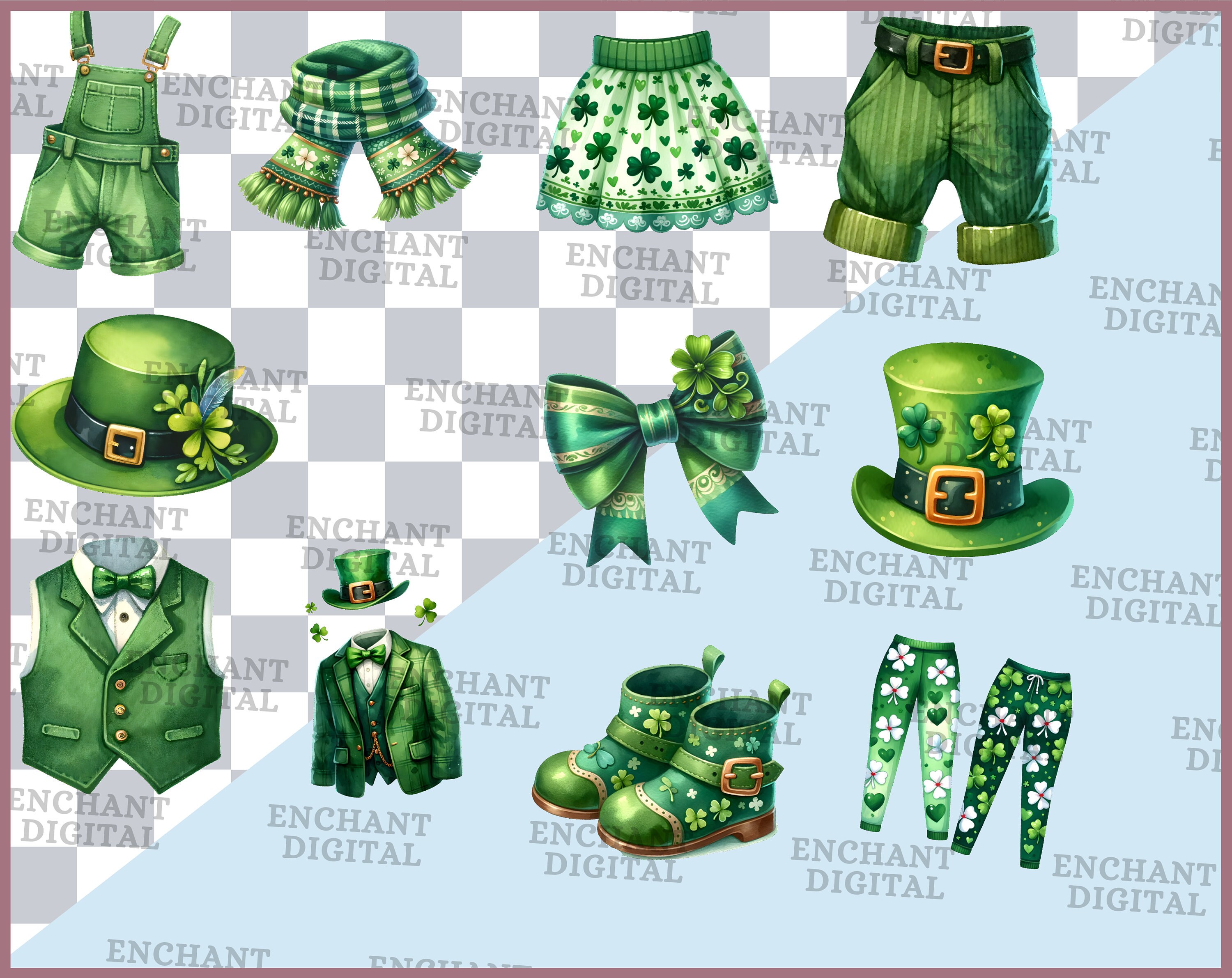 More St Paddy’s Green Clothes Clipart - Watercolor St Patrick’s Day ...