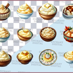 Thanksgiving Dishes Clipart Bundle - 110+ Watercolor Mashed Potatoes ...