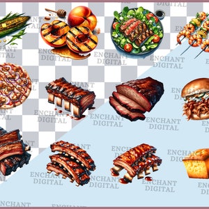 BBQ Cookout Vol 2 Clipart - Watercolor BBQ Grill Summer Food Clipart ...