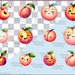 Peach Emoji Clipart - Watercolor Juicy Summer Fruit Fresh Peach Emoji ...