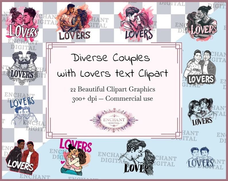 Ultimate Couples Clipart Bundle - Watercolor Clipart Romantic Couples ...