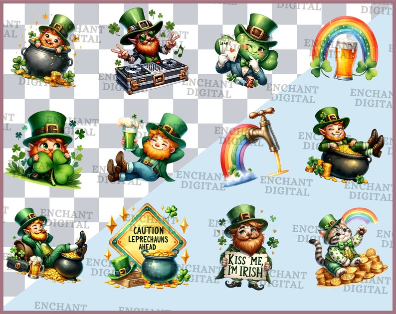 Funny St Patricks Day Clipart Vol 2 - Hilarious Watercolor Clipart ...