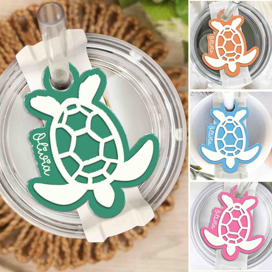 Personalized Sea Turtle Tumbler Name Tag, 30oz 40oz Tumbler Quencher ...