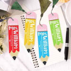 Teacher Appreciation Gift, Personalized Pencil Bookmark, Custom Teacher ...