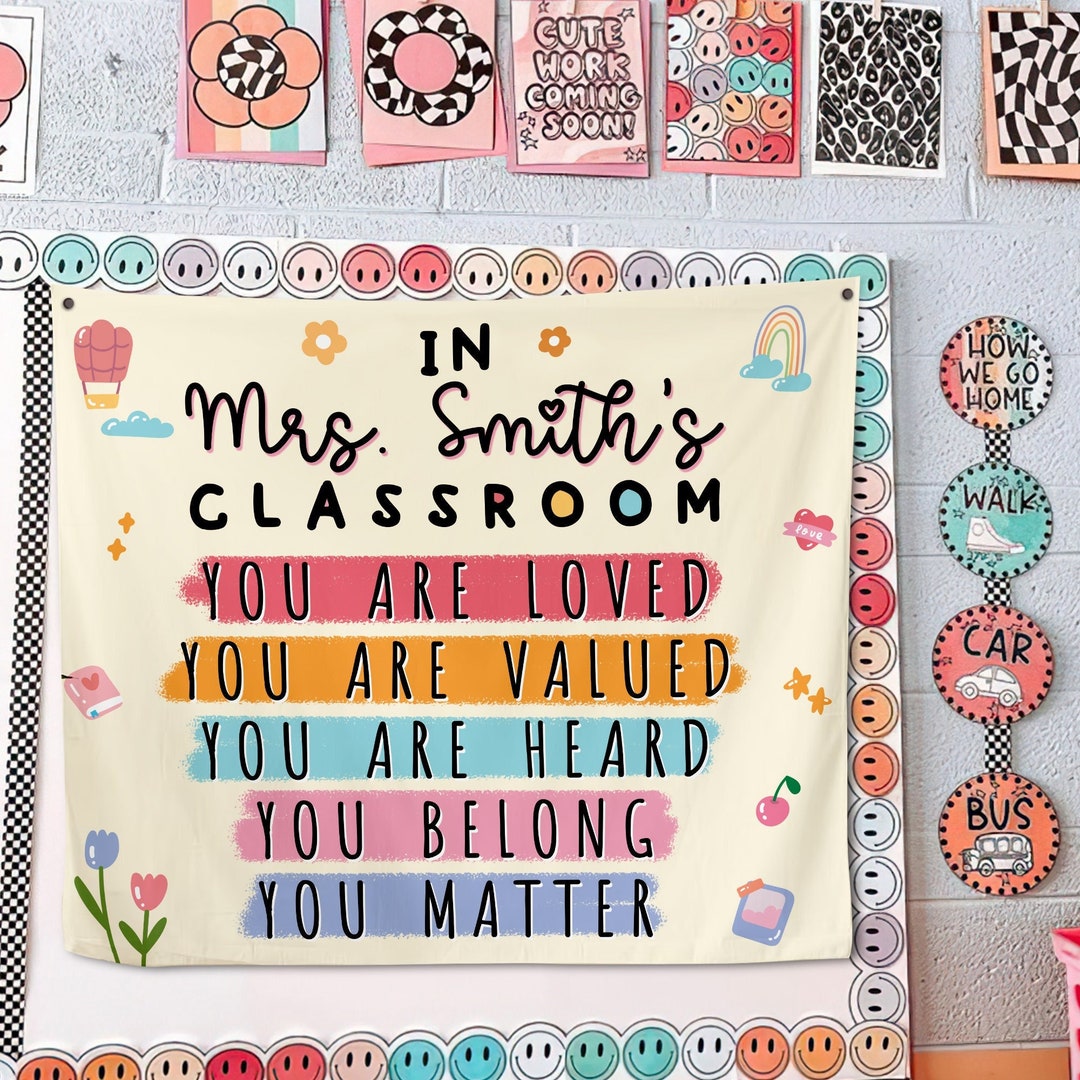 Classroom Decor, Rainbow Motivational Teachers Name Classroom Banner ...