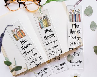 Personalized Class Bookmark, Custom Teacher Appreciation Gift, Teacher ...