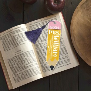 Teacher Appreciation Gift, Personalized Pencil Bookmark, Custom Teacher ...