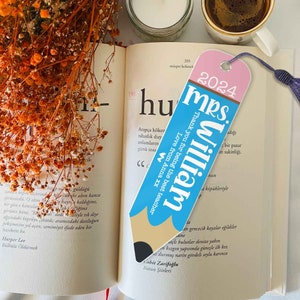 Teacher Appreciation Gift, Personalized Pencil Bookmark, Custom Teacher ...