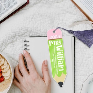 Teacher Appreciation Gift, Personalized Pencil Bookmark, Custom Teacher ...